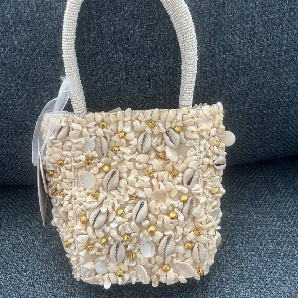 Handcrafted in India | Bags | Seashell Beaded Mini Tote Bag Tik Tok ...